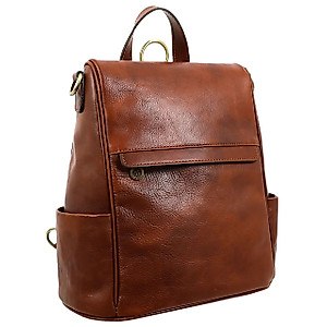 Time Resistance Leather Backpack Convertible to Shoulder Bag Full Grain Real Leather Travel Versatile Rucksack