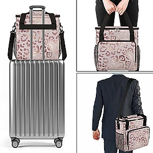 cfpolar Coffee Maker Carrying Bag Pink Leopard Travel Coffee Machine Bag Carrying Organizer Case Portable Single Serve Coffee Brewer Tote Bag Storage Bag for Camping Picnic