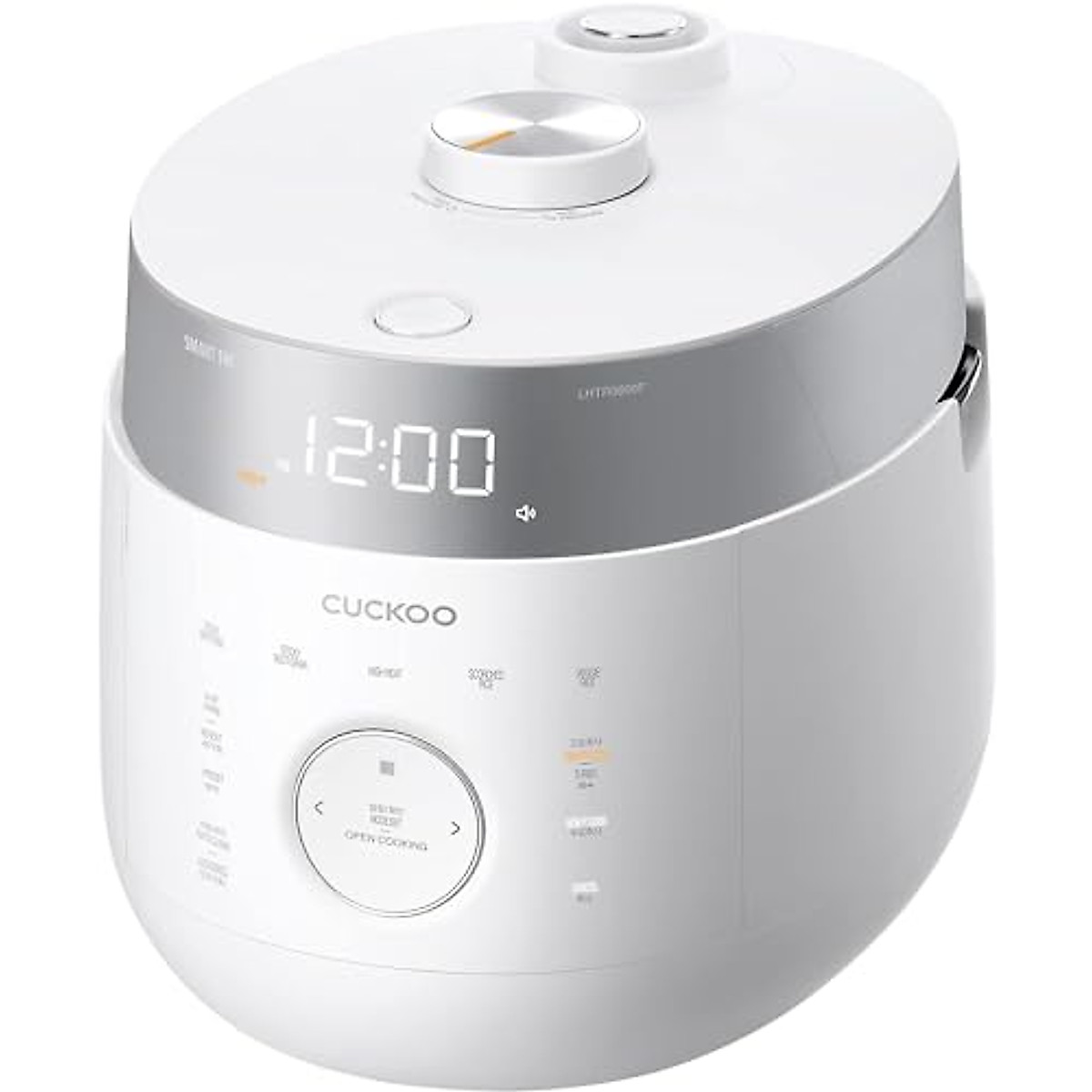 CUCKOO IH Twin Pressure Small Stainless Steel Rice Cooker 10 Cup Uncooked & 20 Cup Cooked with Induction Heating, LED Touch Controls, Reheat Option (White)