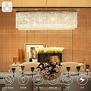 Sailstar G9 LED Bulb, 3000K Soft White, G9 Bulb 40W Equivalent, G9 LED 360° Beam Angle 400LM No Flicker 120V, G9 Bi-pin Ceramic Base, 4W G9 LED Light Bulbs for Chandelier, 6 Pack, Non-dimmable