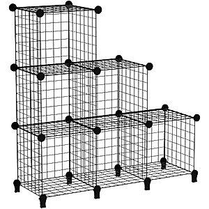 FUNLAX Shelf, 6 Cube Storage, Metal Closet Organizer, Bathroom Book Shelf, 22 lbs Capacity per Cube