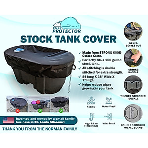 Polar Protector - 100 Gallon Oval Stock Tank Cover and Insulated 5mm Neoprene Slip Bundle Ice Water Bath Waterproof Keeps Tanks Clean and Insulated