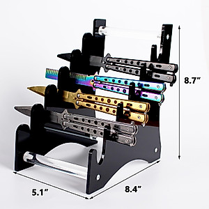 ​Knife Display Stand Knife Stand Display Knife Storage Holder Acrylic Knife Display Stand Organizer Holder Knife Storage 6 Knives(Black)