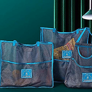 4 Style Kitchen Storage Net Bag, Vegetable Onion Potato Storage Hanging Bags Hollow Breathable Mesh Bag(small)