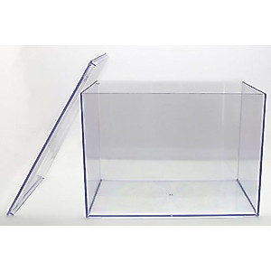 Clear Large Rigid Plastic Box 12 1/2" x 8 1/2" x 8 1/2" with Variety Boxes Inside (Round 4 1/4" Dia, 8" X 4" Rectangle, and 4" x 4" Square and Others)