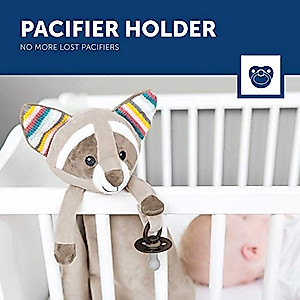 Security Baby Blanket - Plush Lovey Snuggler with Soothing Music & Sounds, Cry Sensor, Super Soft Sensory Blanket, Machine Washable, Baby Gift for Unisex Infants - Robin The Raccoon by Zazu Kids