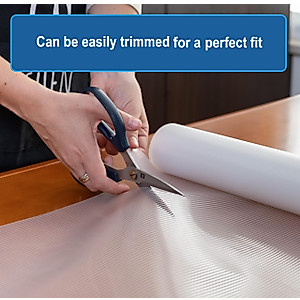 Shelf Liners for Kitchen Cabinets Drawer Liner Non-Slip Cabinet Liners EVA Material Non-Adhesive Shelf Liners Fridge Liner Strong Grip Cabinet Liner. Water & Oil Proof. Gray Strip 18 in X 20 Ft