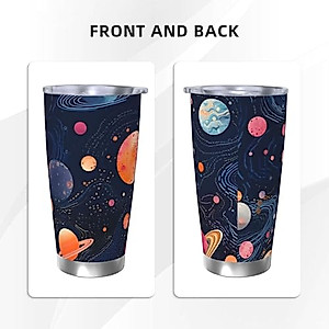 AYCZN Cartoon Planet 20 OZ Tumbler Stainless Steel Travel Coffee Mug, Space Nebula Insulated Water Bottle with Lid Leakproof Thermal Cup