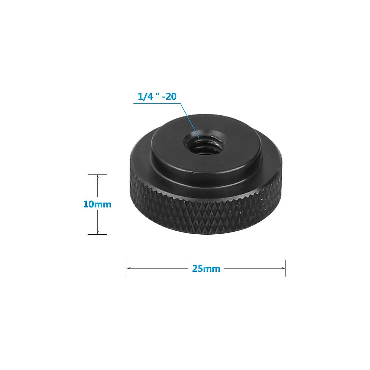 CAMVATE 15mm Single Rod Clamp Adapter with Black Thumbscrew Locking Knob (2 Pieces) - 2217