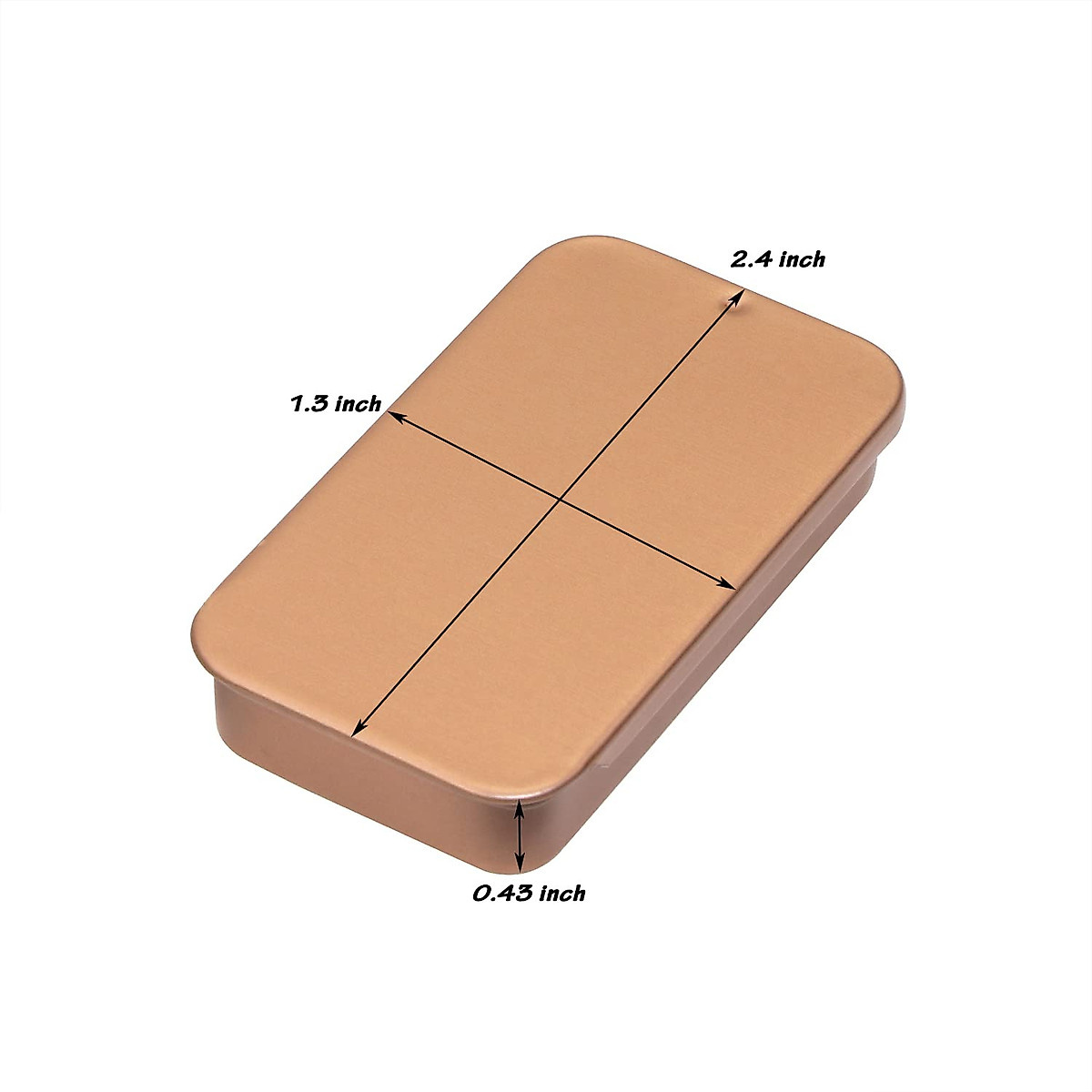 Mini Skater 2.4"x1.3"x0.43" Extra Small Metal Slide Top Tin Containers Sliding Cover Push-Pull Tin Box Portable Slide Cover Storage Box for Jewelry Cosmetic Organizer(Rose Gold) (8)
