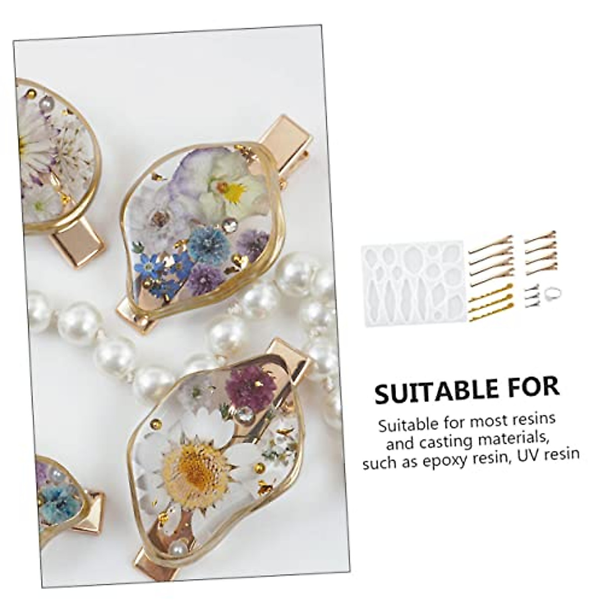 LIGHTAOTAO 1 Set Tray Mold Silicone Molds Resin Tray Mold Molds for Epoxy Resin Silicone Hairpin Molds Student Stationery Pendant Metal Simple Cake Mold Stencils for Crafts Hairpin Mold