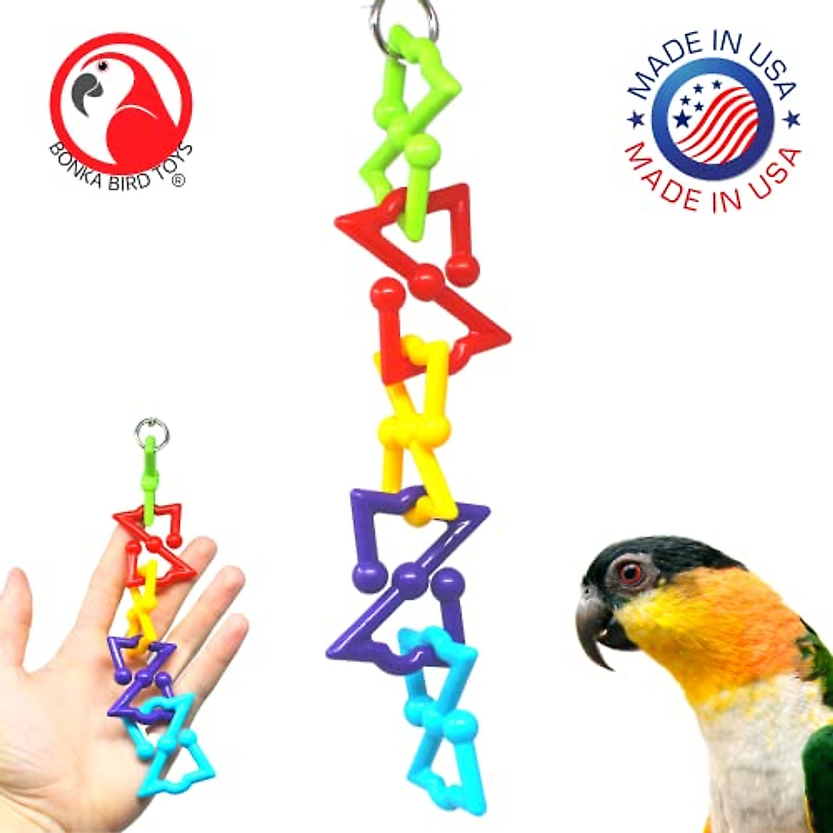 Bonka Bird Toys 3638 Z Link Small Bird Toy Conure Cockatiel Parakeet