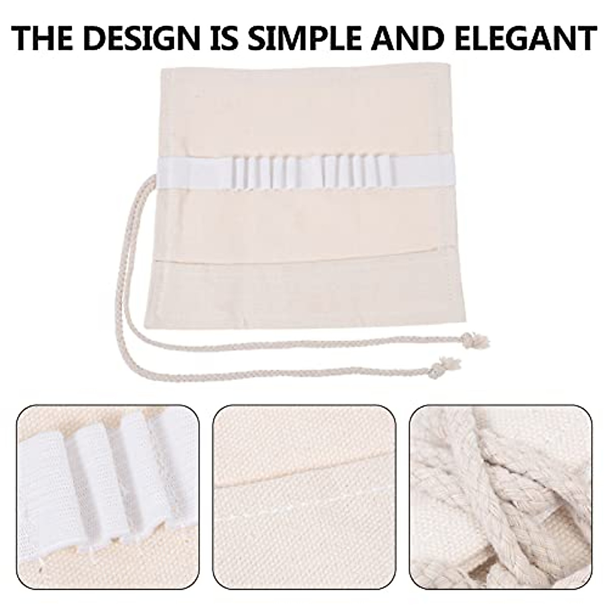 NUOBESTY Handmade Canvas Pencil Wrap 12 Lots Pencil Wrap Case Pen Paint Brush Storage Pouch Roll Up Case Large Capacity Pencil Bag for School Office Home Artist Student