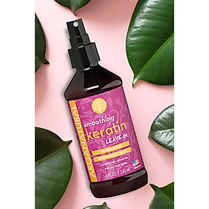 Arganatural Smoothing Keratin Leave-in Conditioner, 8 fl oz / 250 ml Spray Bottle, Smooth & Detangle Frizzy Hair