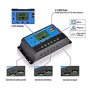 12V 24V Solar Panel Controller MPPT Solar Controller Photovoltaic Regulator LCD Display MPPT Solar Charger Aluminum Alloy Shell (100A)