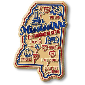 Mississippi Premium State Magnet by Classic Magnets, 1.9" x 2.8", Collectible Souvenirs Made in The USA