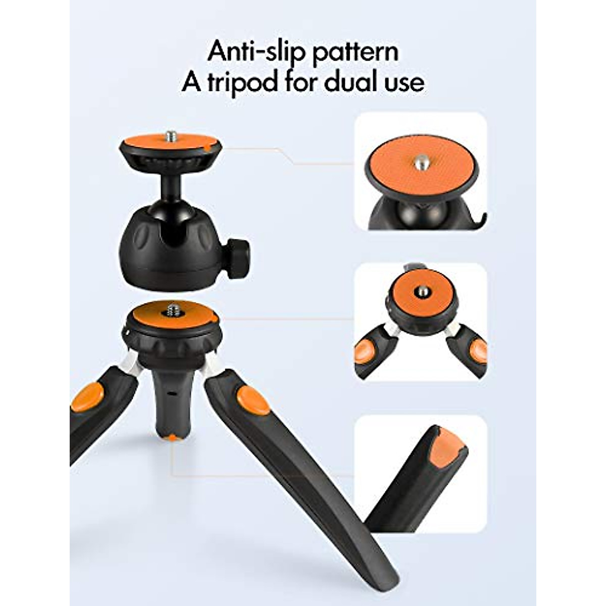 Projector, AKIYO Mini Portable Projector Tripod, 360° Arbitrary Rotation with 2 Height Modes, Multi-Function, Support Most of The Projectors Or Cameras Within 4.4lbs