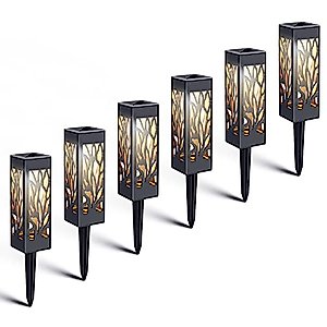 Solar Lights Outdoor,6 Pack Solar Pathway Lights Outdoor-Waterproof,LED Landscape Lighting Solar Powered Outdoor Lights Solar Garden Lights for Pathway Walkway Patio Yard & Lawn Warm White