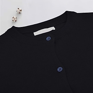 Baby Boys Girls Button-Down Cardigan Toddler Cotton Knit Sweater Black 90