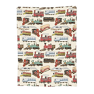 VODRM Cute Train Blanket Gifts for Kids Boys for Bed Living Room Bedding Couch Soft Lightweight Warm Cozy Funny Trains Car Throw Blankets Birthday Decor 50x60in All Seasons