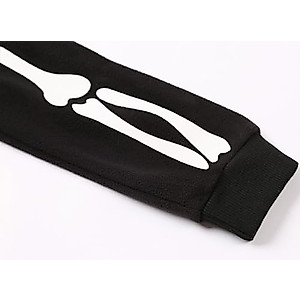 Bordazor Kids Skeleton Costume Glow in The Dark One-Piece Skeleton Hoodie for Halloween (8-10 Years)