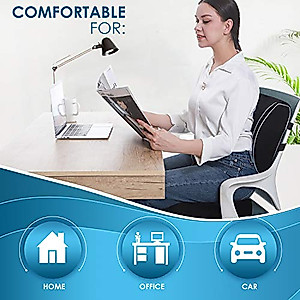 SUPA MODERN Seat Cushion for Office Chair, Gaming Chair Memory Foam Seat Cushion and Lumbar Support Pillow, 3D Breathable Mesh Lumbar Support for Wheelchair Home, Car Back Pillows (Ultra Soft VETVET)