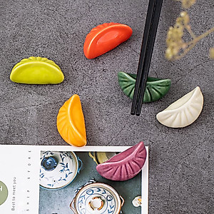 WD2819 AEOLK Dumplings Chopstick Rest 6 Piece Set Exquisite Home Decor Suitable for Family Table Use