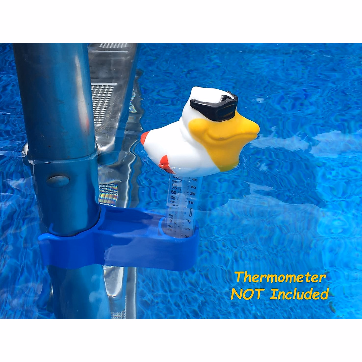 Leaf Bone - Leaf Net Skimmer Clip, In-Ground Swimming Pools and ONLY 1.9" Steel Ladder Handrails (Net Not Included), Leaf Rake Ladder Attachment