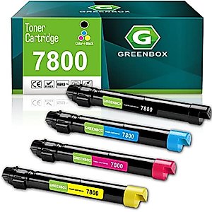 GREENBOX Compatible 7800 High Yield Toner Cartridge Replacement for Xerox 106R01569 106R01566 106R01567 106R01568 for Phaser 7800 7800DN 7800DX 7800GX Printer (4 Pack)