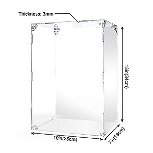 Clear Acrylic Headphones Display Box Dust Cover for Headphones, Collectibles, Figure, Trophy, Model Assemble Cube Stand Dustproof Protection Headphones Showcase Cover (10x7x13 in)