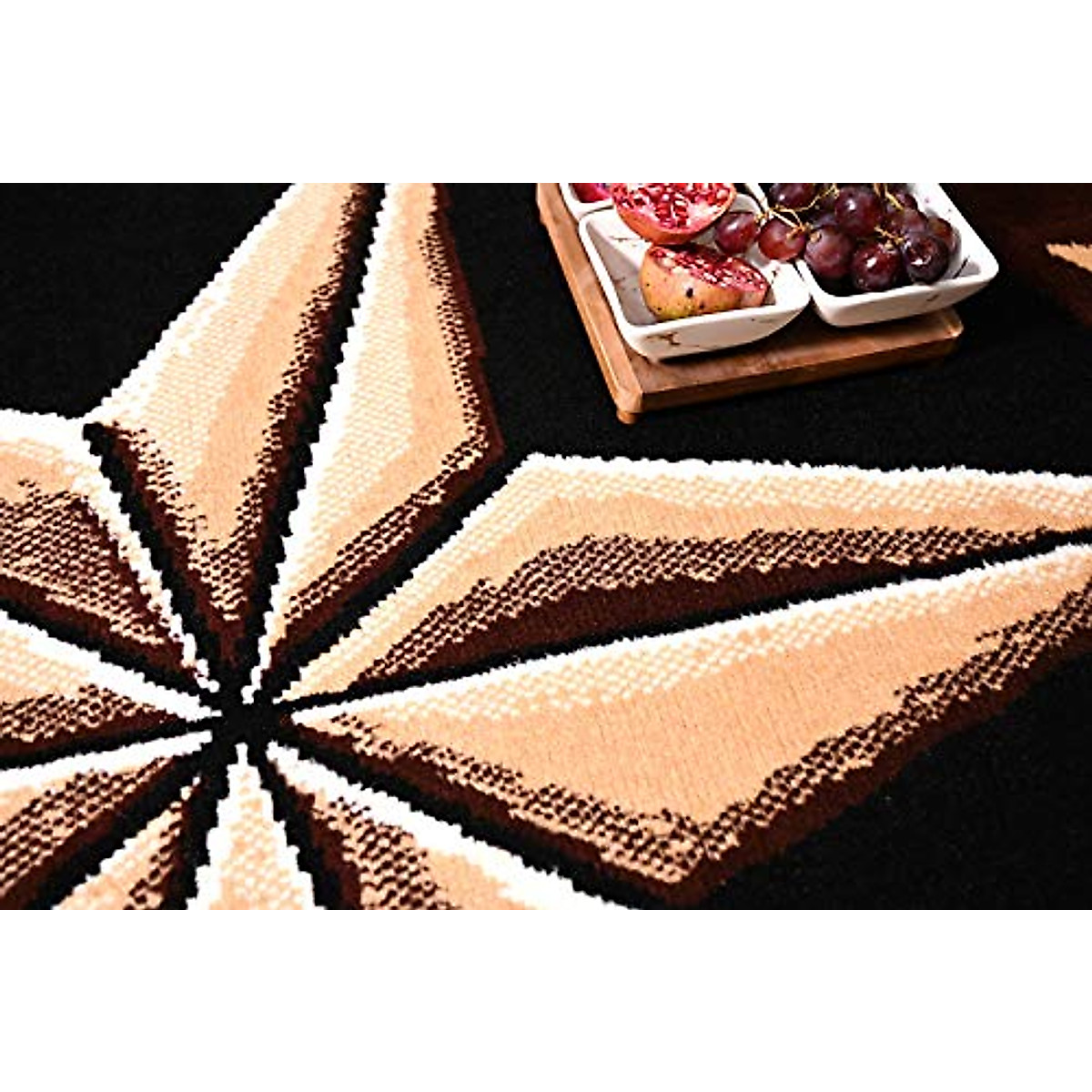 Furnish my Place 625 Star Black Texas Western Star Decor Cowboy Area Rug, Stain Resistant Mat, Latex Backed Rugs, Black (2'x8')