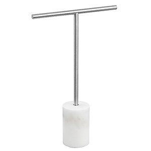 KES Hand Towel Rack for Bathroom Countertop, Stand Towel Holder with Small Marble Base, Hand Towel Holder Free Standing 18/8 Stainless Steel Space Saving Brushed Finish, BTH234S40-2