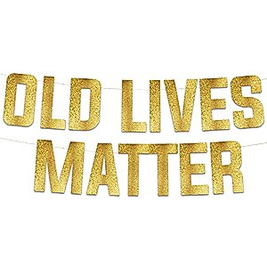 Funny Birthday Gold Glitter Banner – Birthday and Retirement Party Supplies, Ideas, Gifts and Decorations