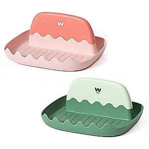 Spoon and Lid Rest, 2pcs Kitchen Utensils Rest With Lid Holder, Pp Material Spoon Rests For Countertop Stove Top, Cooking Spoon Tray Shelf For Forks Utensils Tools, Pink&Green