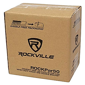 Rockville RockPAR50 LED RGB Compact Par Can DJ/Club DMX Wash Light+Dual Bracket, Black