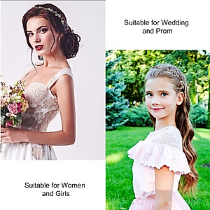 Didder Bridal Headpiece for Wedding, Silver Bridal Headband Rhinestone Wedding Headpiece for Bridal, Crystal Wedding Headband Hair Accessories for Brides Women Wedding Jewelry for Bride Bridesmaids