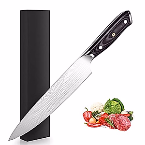 Avarmora Chefs Knife 8 Inch Kitchen Knives Japanese Chef Knife Damascus Chef Knife Forged High Carbon Stainless Steel for Cutting Meat Fruits with Gift Box.