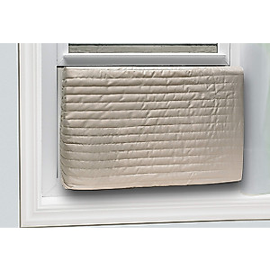 Frost King, Large, fits units up to 20" x 28" AC11H Indoor Quilted 2-Piece Standard Air Conditioner Cover, 20in Wide x 28in Long, Beige