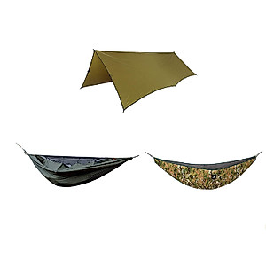 OneTigris Hideout Hammock Underquilt + Bulwark All Season Camping Tarp + KOMPOUND Camping Hammock