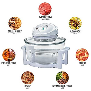 Rosewill Infrared Halogen Stainless Steel Extender Ring Convection Oven, 12-18L Dial