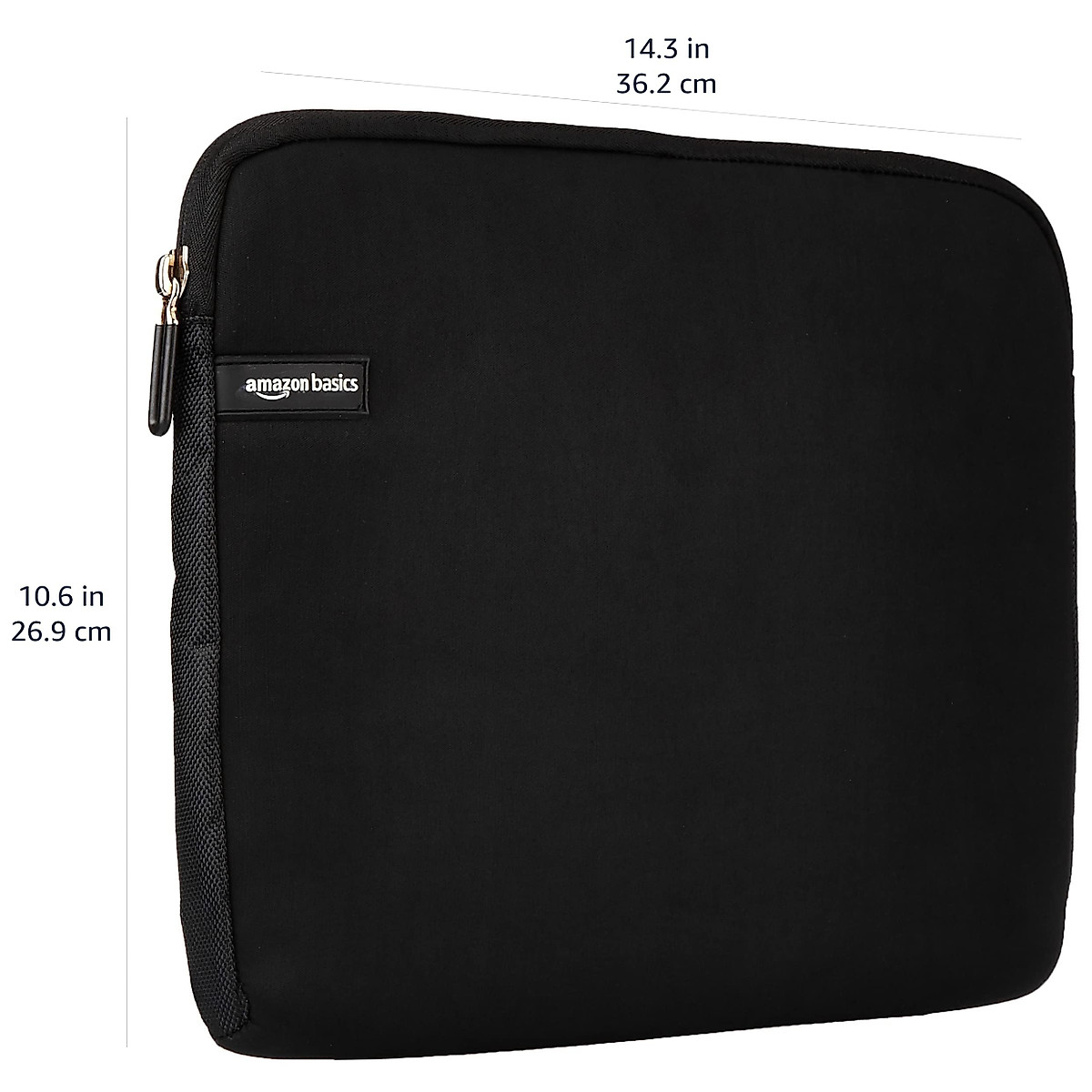 Amazon Basics 14-Inch Laptop Sleeve, Protective Case with Zipper - Black