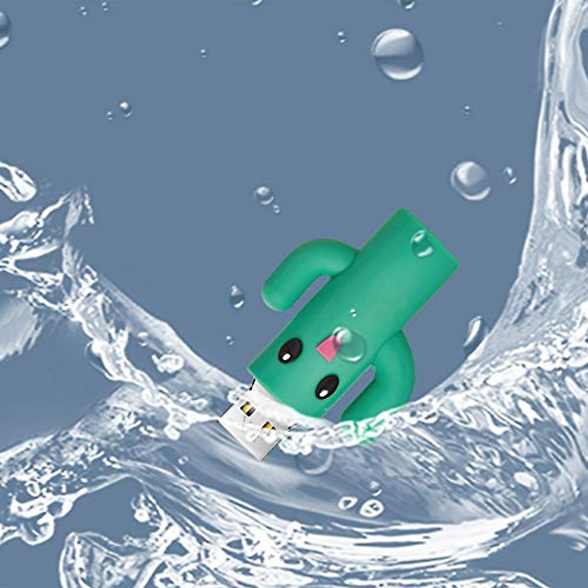 USB Flash Drives , 8GB / 16GB / 32GB / 64GB Waterproof Cute Silicone USB 2.0 USB Memory Stick Data Storage Pendrive Thumb Drives (64GB, Cactus)