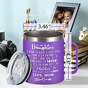 Hexagram Christmas Gifts for Daughter 14oz Mug, Daughter Gift from Mom, Gifts for Daughters from Mothers, Daughter Gifts, First Christmas Gifts for Daughter, To My Daughter, 18/8 Stainless Steel