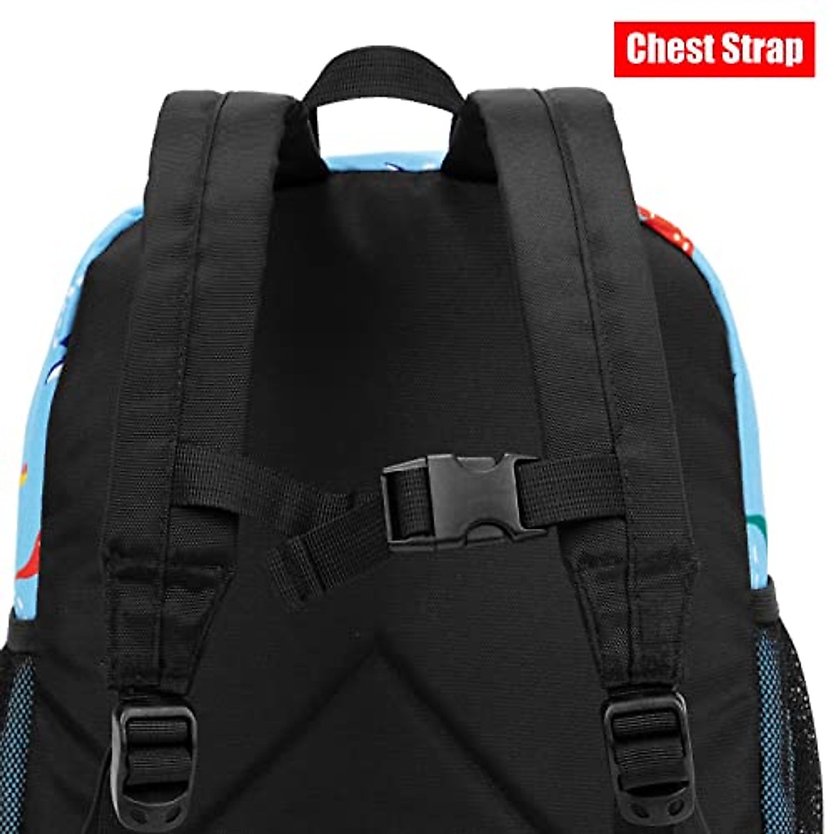 JinBeryl Toddler Backpack for Boys, 12 Inch Kids Dinosaur Backpack for Preschool or Kindergarten, Light blue