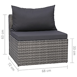RINDIGOO 4 Piece Patio Sofa Set with Cushions Gray Poly Rattan,Durable & Stylish Garden Sofa Set for Outdoor Relaxation and Comfort Patio Furniture & Seating