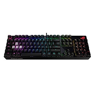 ASUS RGB Mechanical Gaming Keyboard - ROG Strix Scope Deluxe | Cherry MX Silent Red Switches | 2X Wider Ctrl Key for FPS Precision | Gaming Keyboard for PC