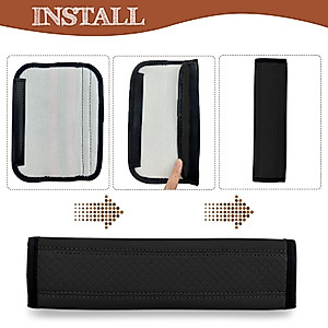 Car Seat Belt Cover, Soft Shoulder Protection Cover for Cars, Comfortable Driving Protection Cover for Cars, Leather Embossed Seat Belt Pad, Universal Suitable for Cars, Trucks, Suvs (Black)