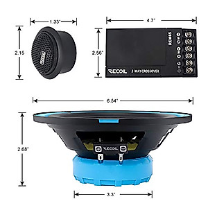 RECOIL REM65 Echo Series 6.5-Inch Car Audio Component Speaker System