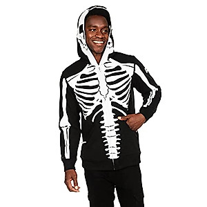 Tipsy Elves Casual Skeleton Hoodie Black White Halloween Costume Size Medium
