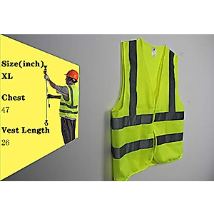 Treedeng 10 Pack XL Yellow High Visibility Safety Vest Reflective Safety Vest for Traffic Industrial Cycling Running